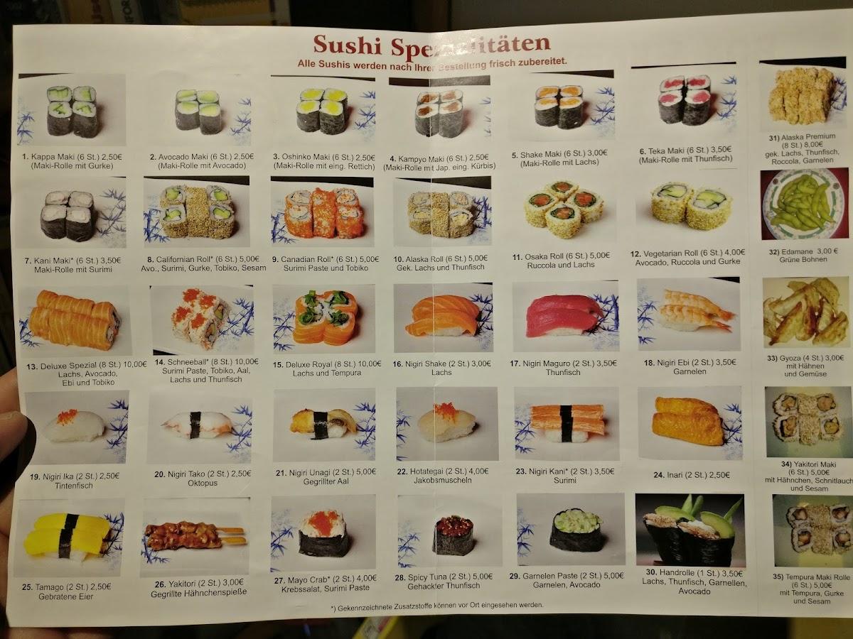 Speisekarte von Sushi Bar Gan-mi, Köln, Bahnstrasse 94