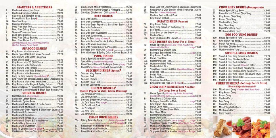Menu at Happy Valley Chinese Restuarant&Take Away restaurant, Liphook