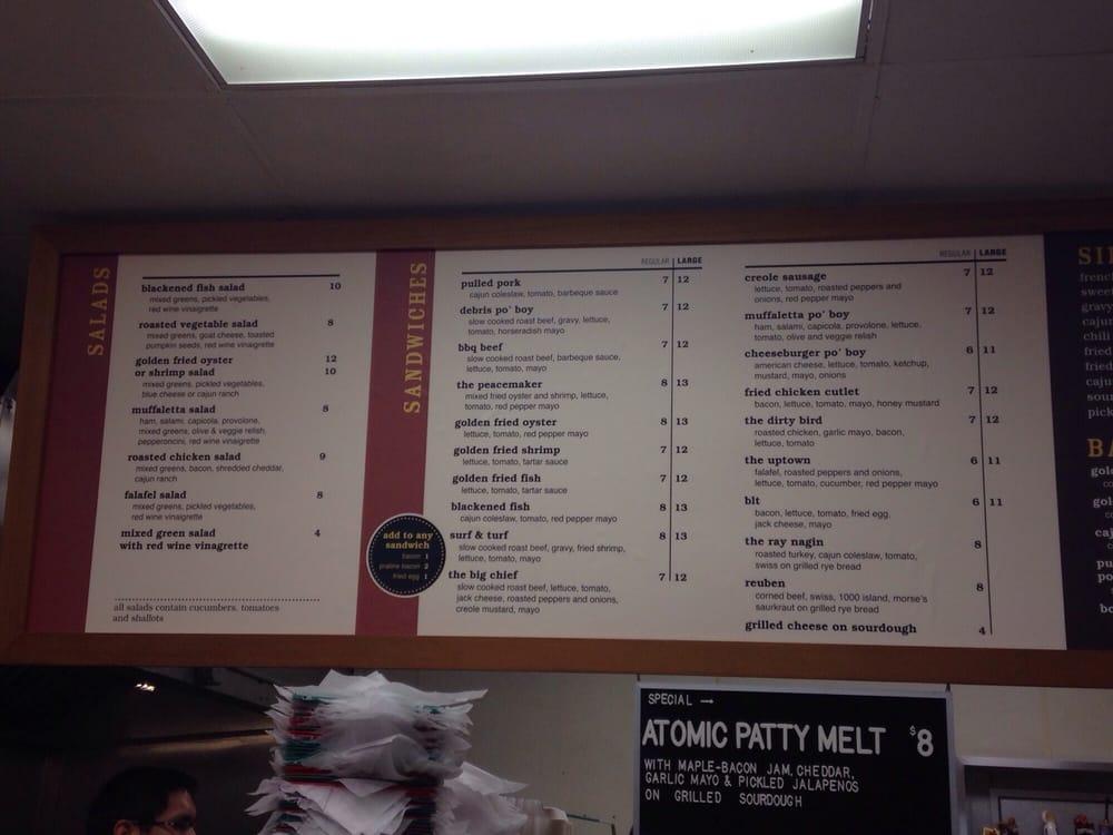 Menu at Po' Boys & Pickles restaurant, Portland