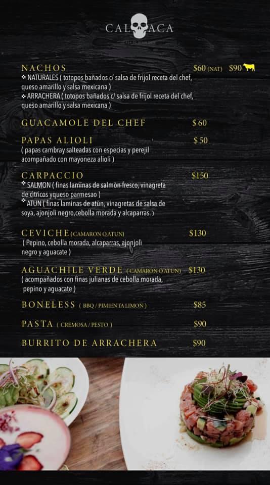 Carta del pub y bar CALACA CASA DE MIXOLOGIA, San Cristóbal del las Casas