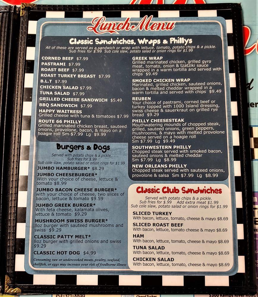 Vintage Diner Menu