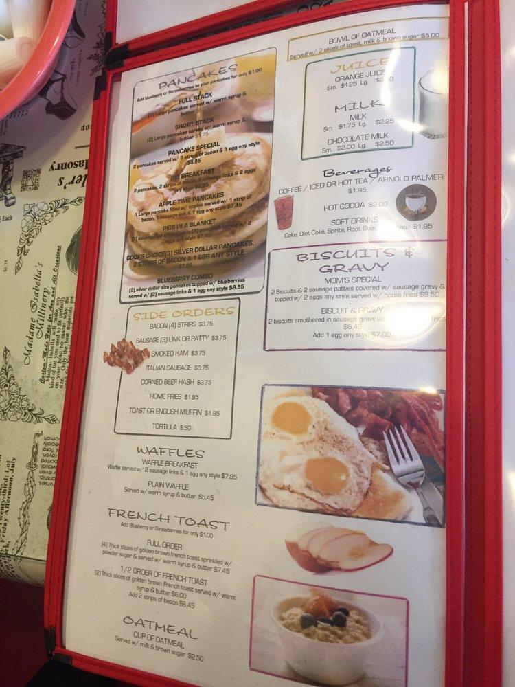 Menu at Red Rooster Cafe, Denver, Washington St