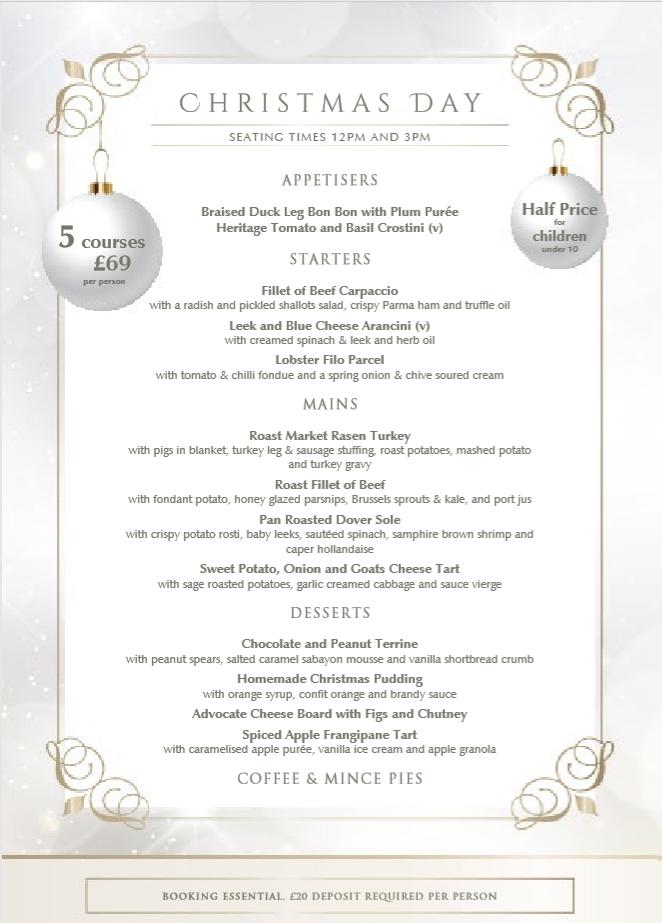 Menu at Advocate Arms Hotel pub & bar, Market Rasen