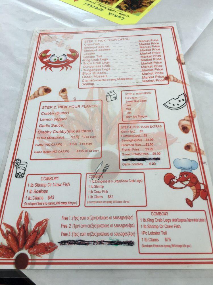 Menu at Crabby Crabby restaurant, San Leandro