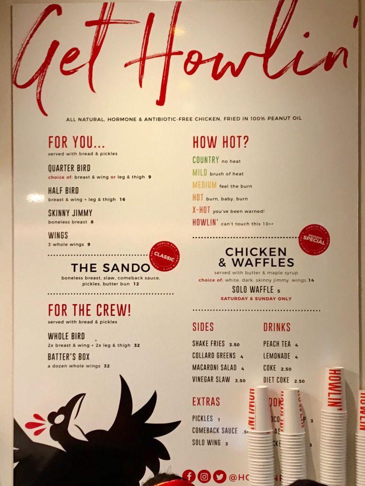 Menu at Howlin' Ray's - Chinatown restaurant, Los Angeles, 727 N ...
