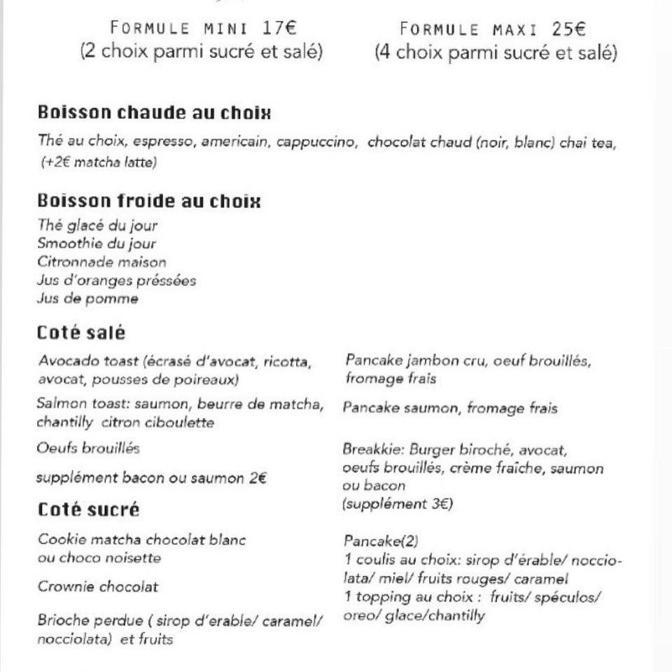 Menu at Maranna restaurant, Nice