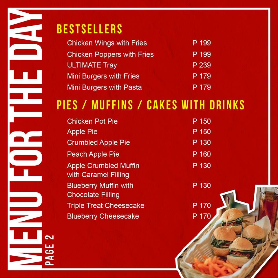 Menu at The Pickers Pick Deli restaurant, Legazpi City