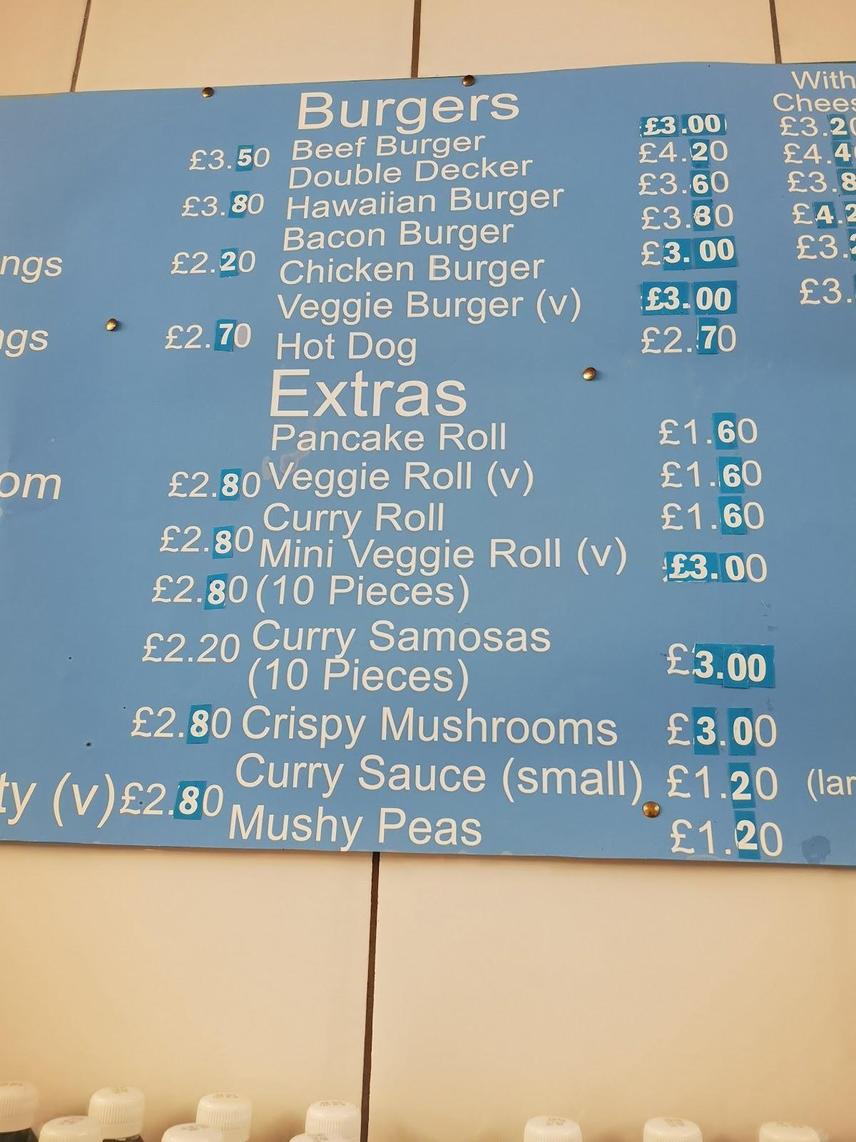 Menu at The Wick Fryer fast food, Littlehampton