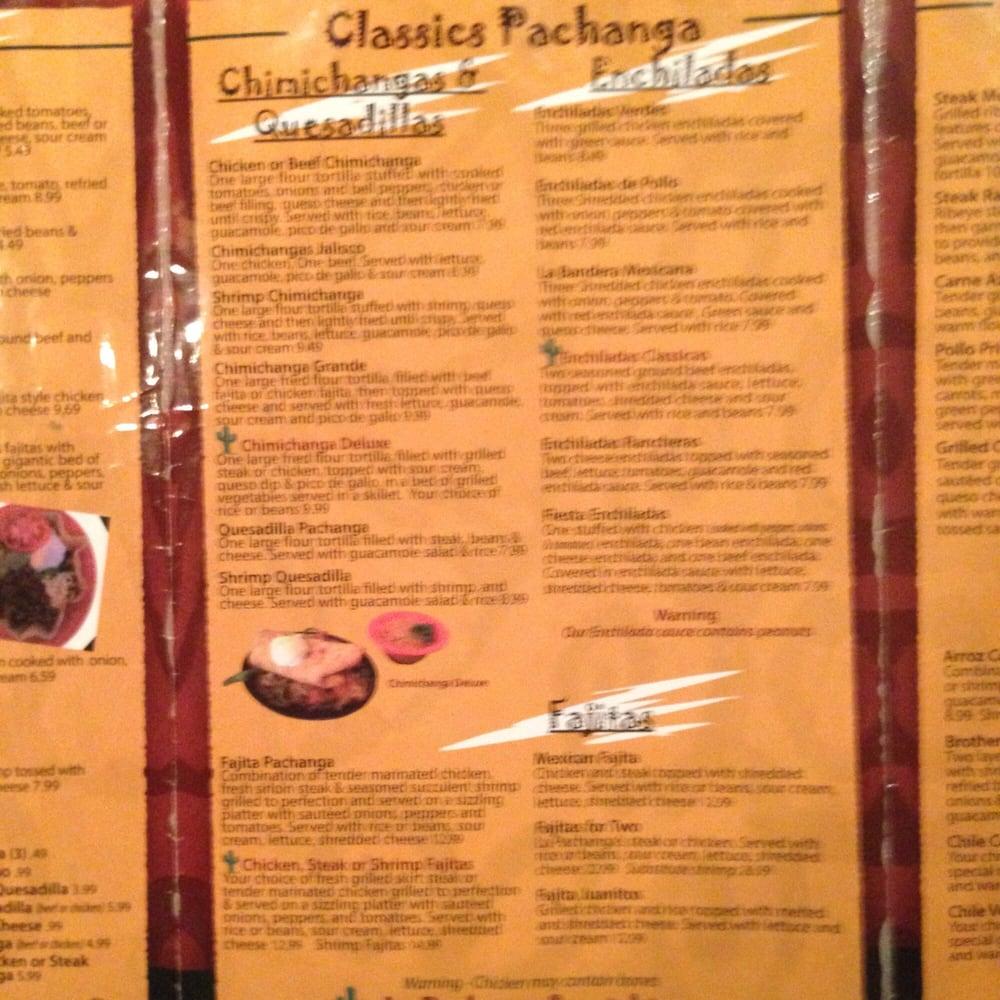Menu at La Pachanga Mexican Restaurant, Festus, 900 S Truman Blvd