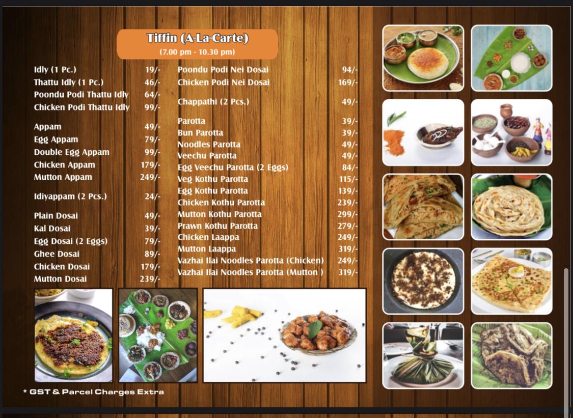 Menu at New Pattukottai Kamatchi Mess Nun Pahal Unavagam LLP, Velachery ...
