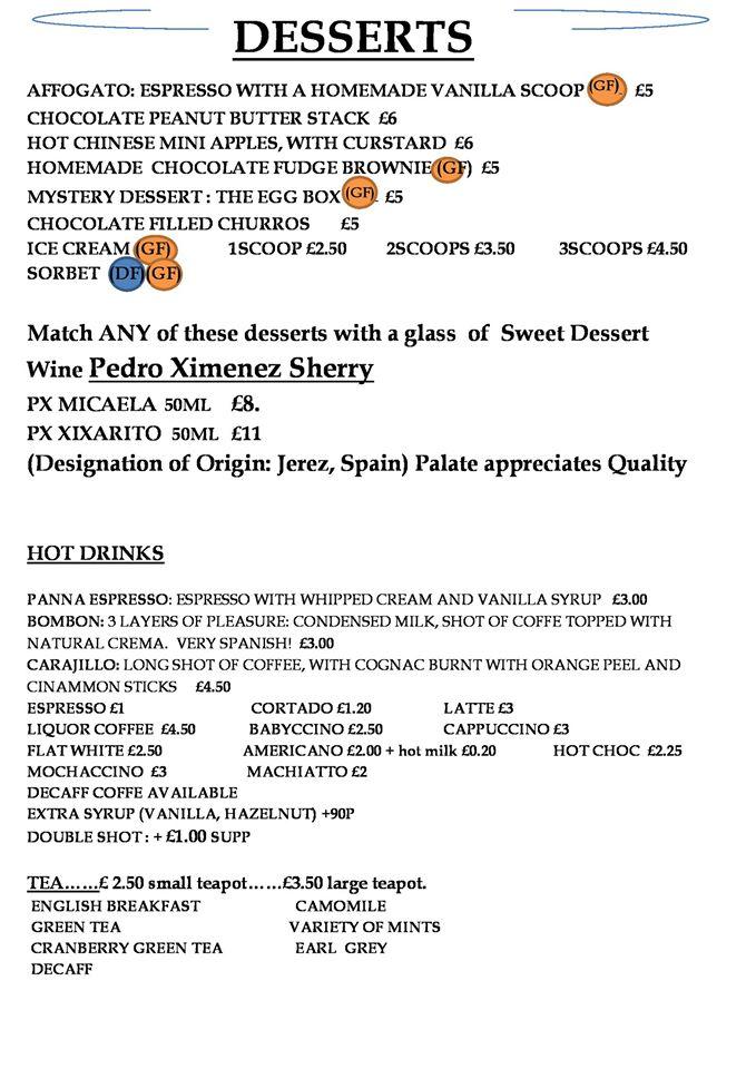 Menu at Small World Restaurant and Tapas Bar, Torquay