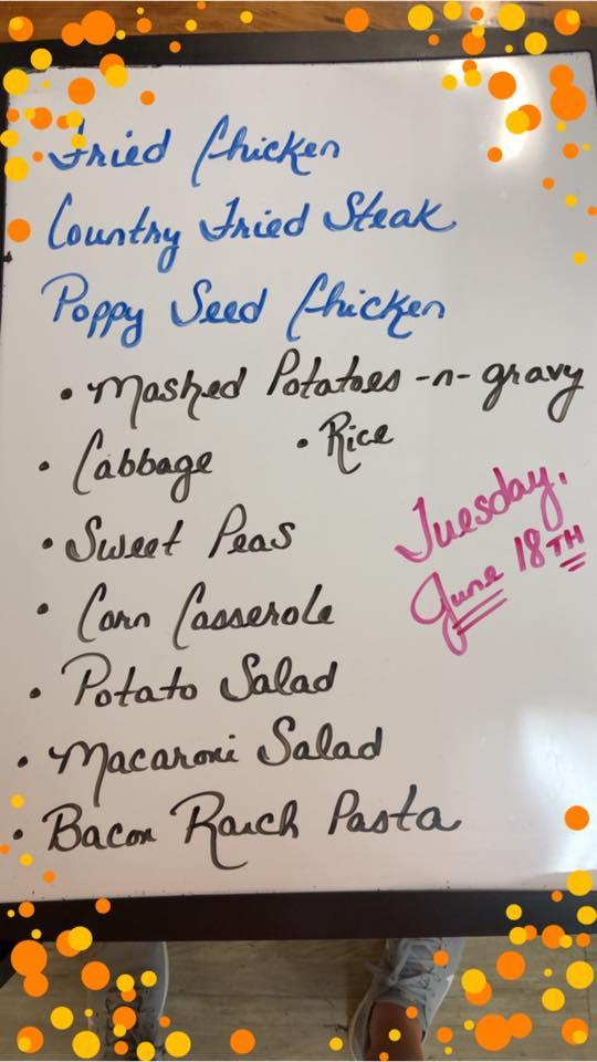 Menu at The Ramer Cafe, Ramer
