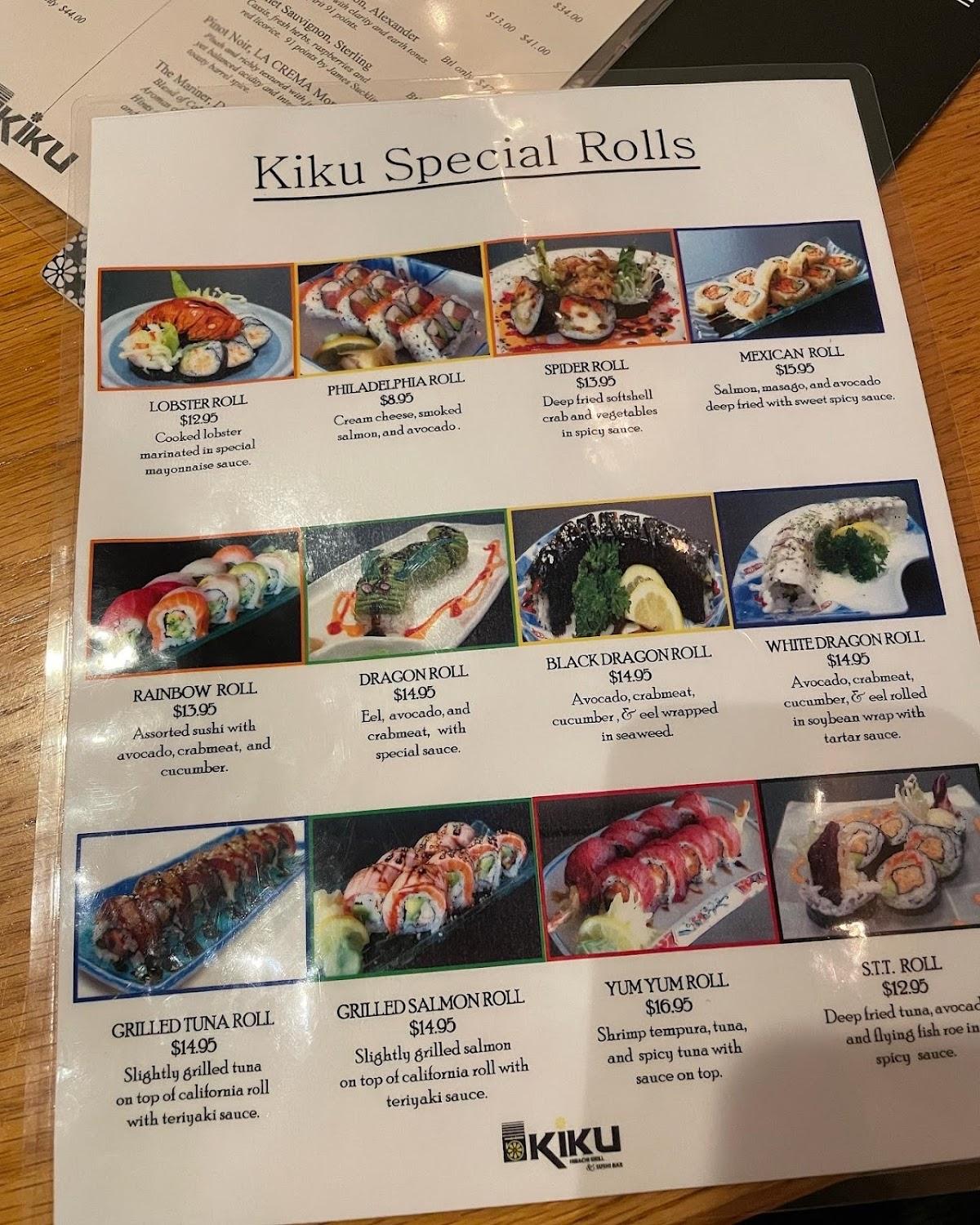 Menu at Kiku Restaurant, Paramus, 365 NJ-17