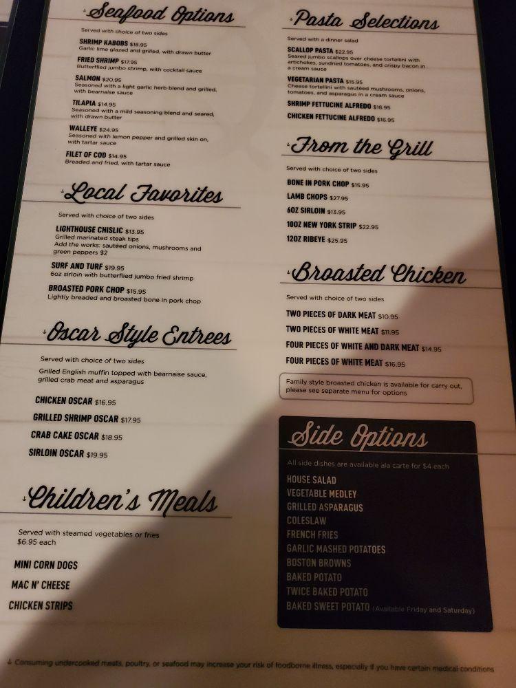 Menu at Outrigger Restaurant & Lounge, Okoboji