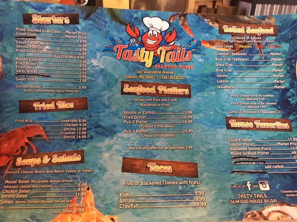 Menu at Tasty Tails Seafood House restaurant, Biloxi