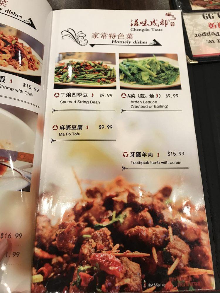 Menu at Chengdu Taste restaurant, Rowland Heights