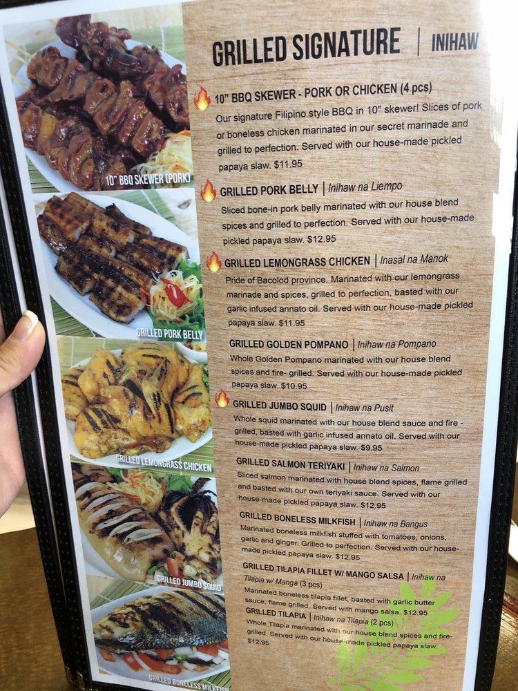 Menu at Inihaw Avenue Filipino Kitchen BBQ, Irving