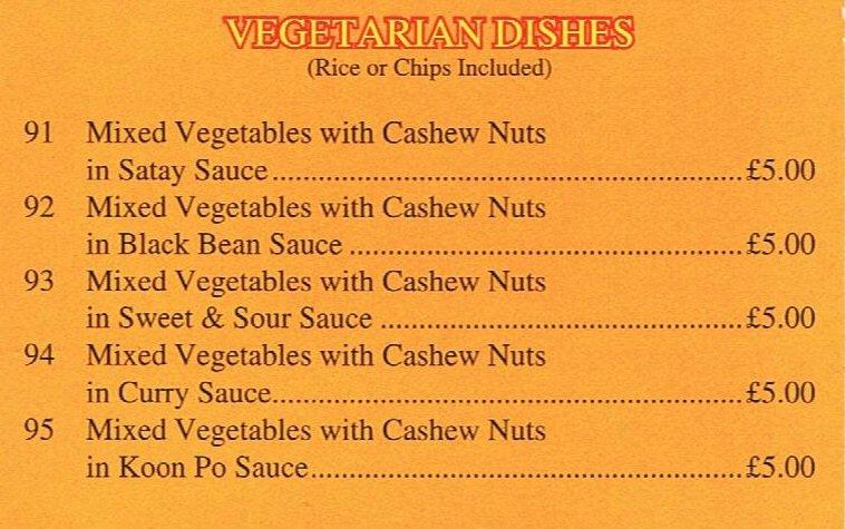 Menu at Kingsland Chinese Takeaway restaurant, Rockcliffe