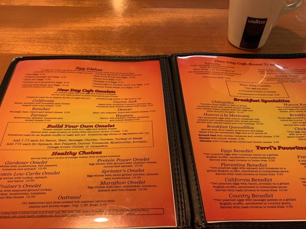 Carta de New Day Cafe, Aurora