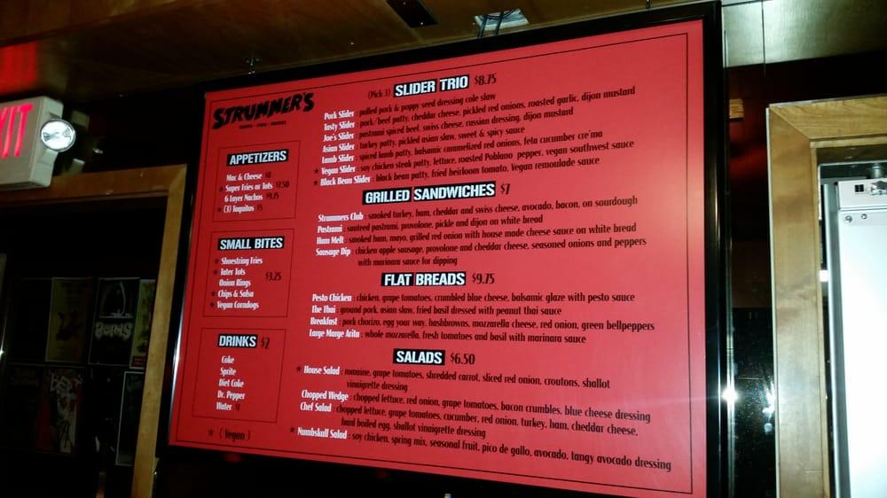 Menu at Strummer's Bar & Grill, Fresno