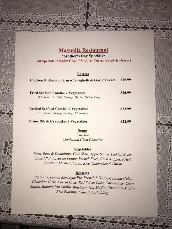 Menu at Magnolia Restaurant, Magnolia