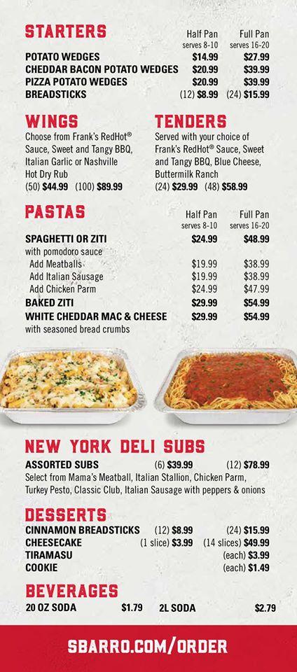 Menu at Neighborhood Sbarro, Columbus, 3645 N High St
