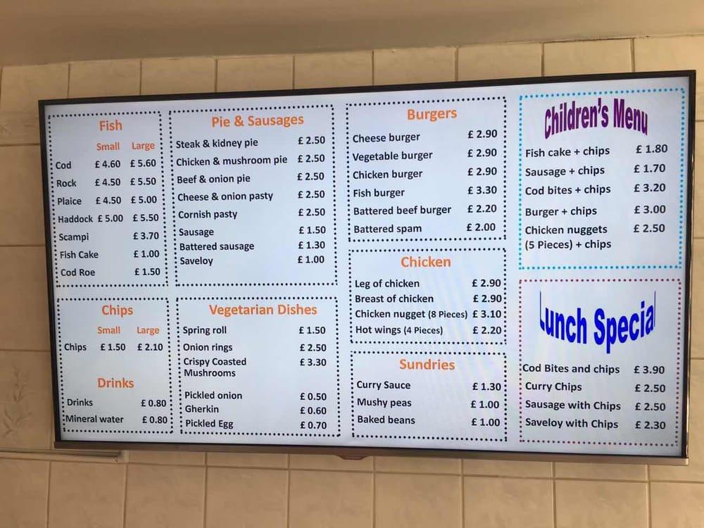 Menu at New Garden Fish Bar, High Wycombe