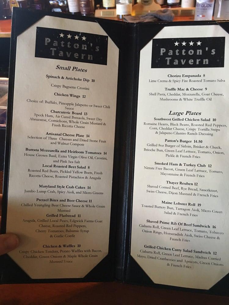Menu at Patton's Tavern pub & bar, West Point