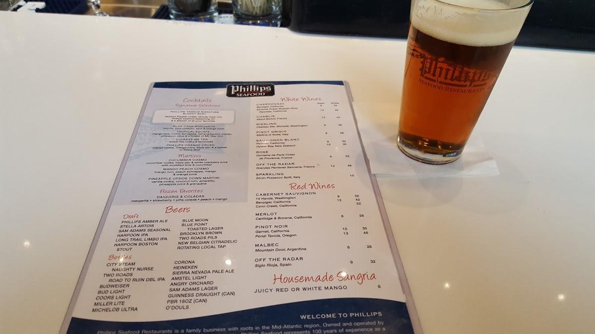 Menu at Phillips Seafood restaurant, Windsor Locks, Hartford Bradley ...