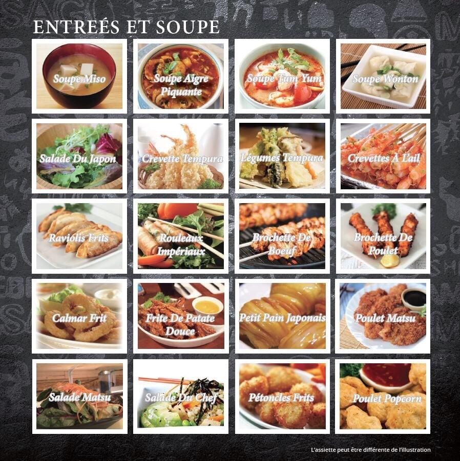 Menu au Sushi Matsu restaurant, Saint-Hyacinthe