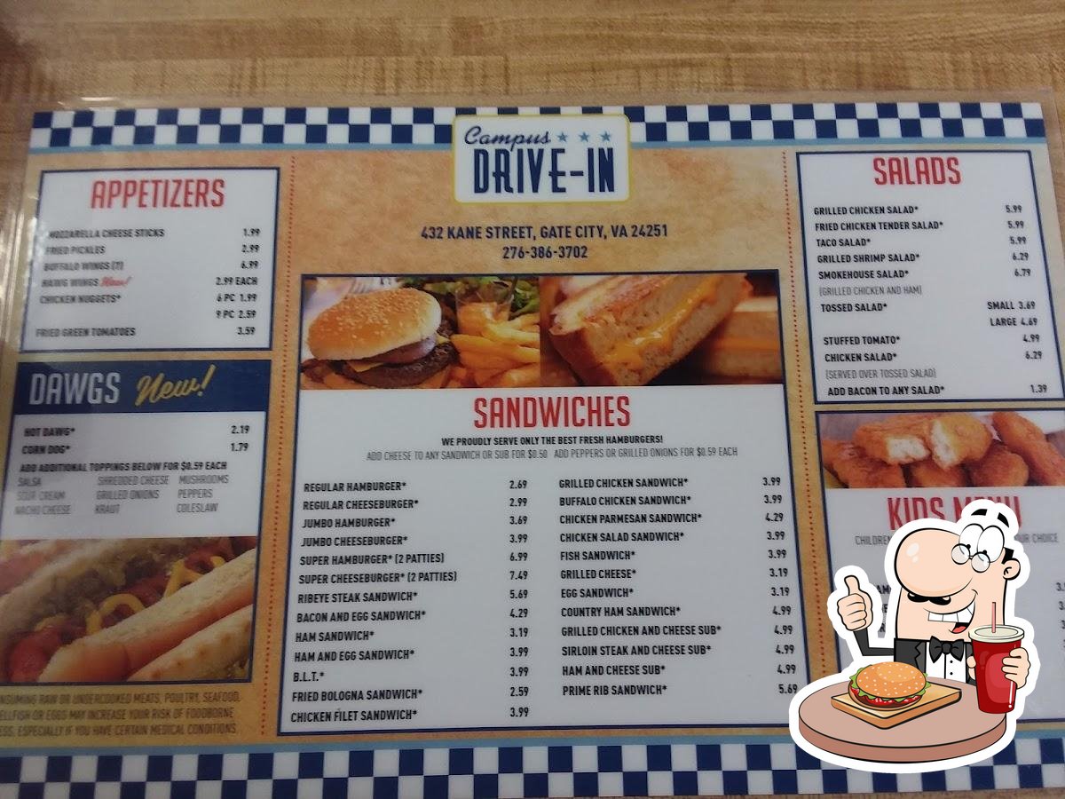 Campus Drive-In, 432 Kane St in Gate City - Restaurant menu and reviews