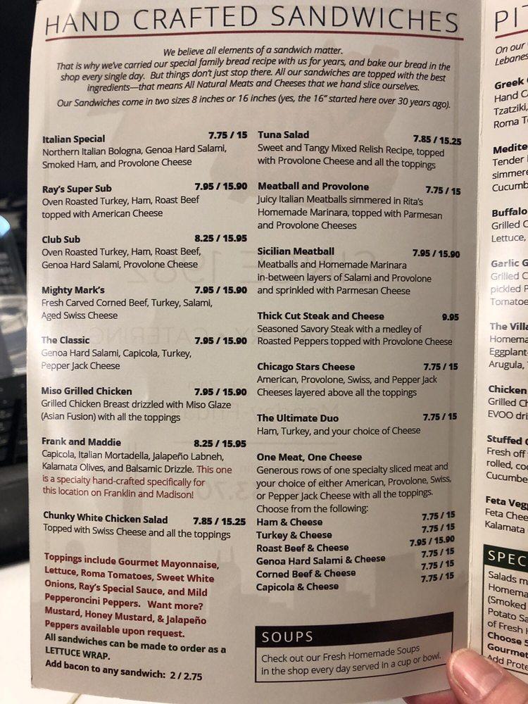 Menu at International Sandwich Shop desserts, Chicago, 1 N Franklin St #180
