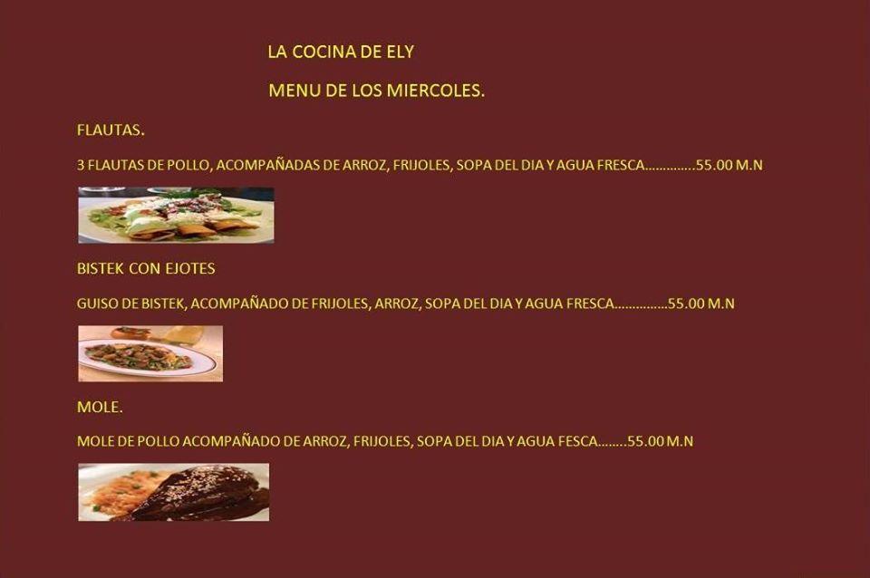 Menu at La cocina de Ely restaurant, Ensenada