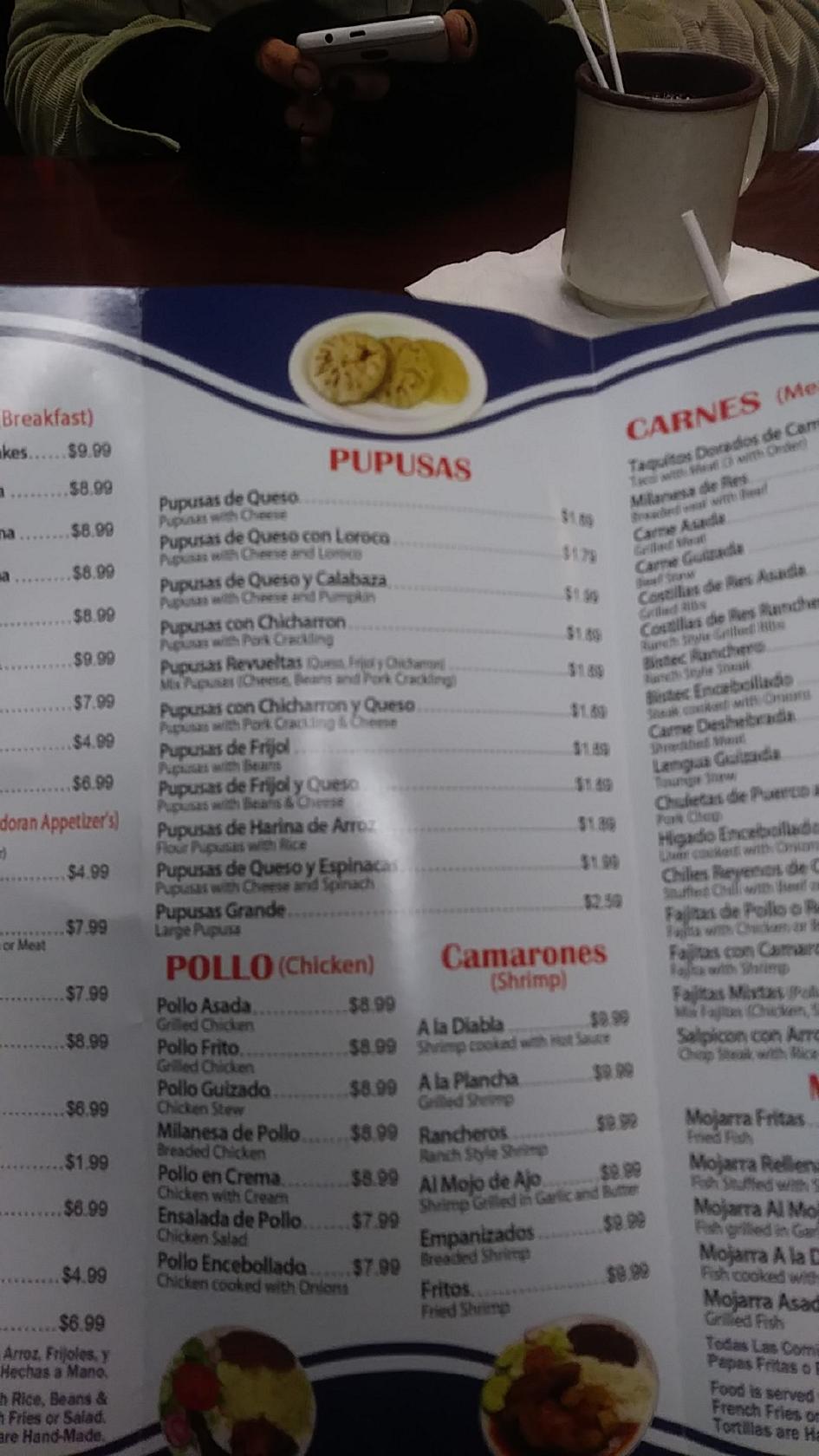 Menu at Restaurante El Chele, Los Angeles, W 7th St