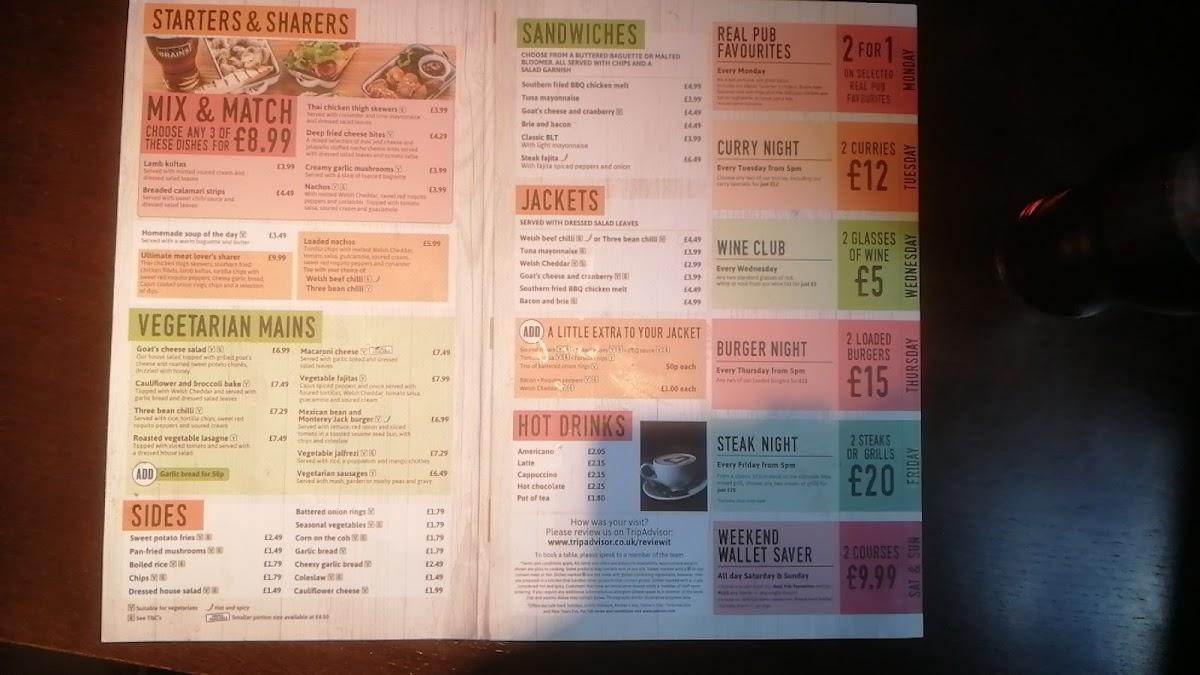 Menu at The Grafton Inn pub & bar, Hereford