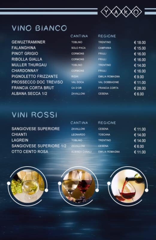 Menu at Yako Asian Fusion restaurant, Cesena, Viale Gaspare Finali