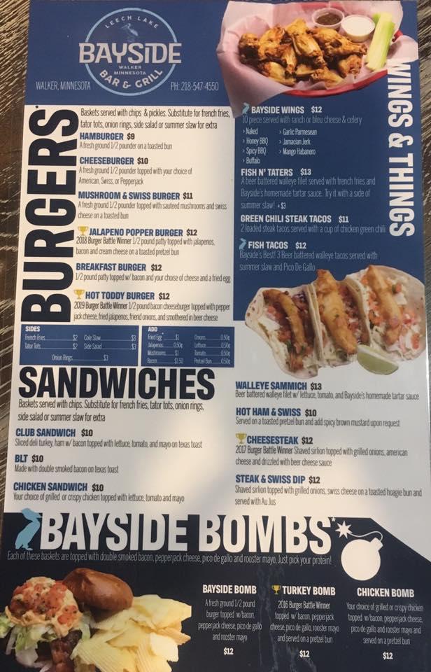 Menu at Bayside Bar & Grill, Walker
