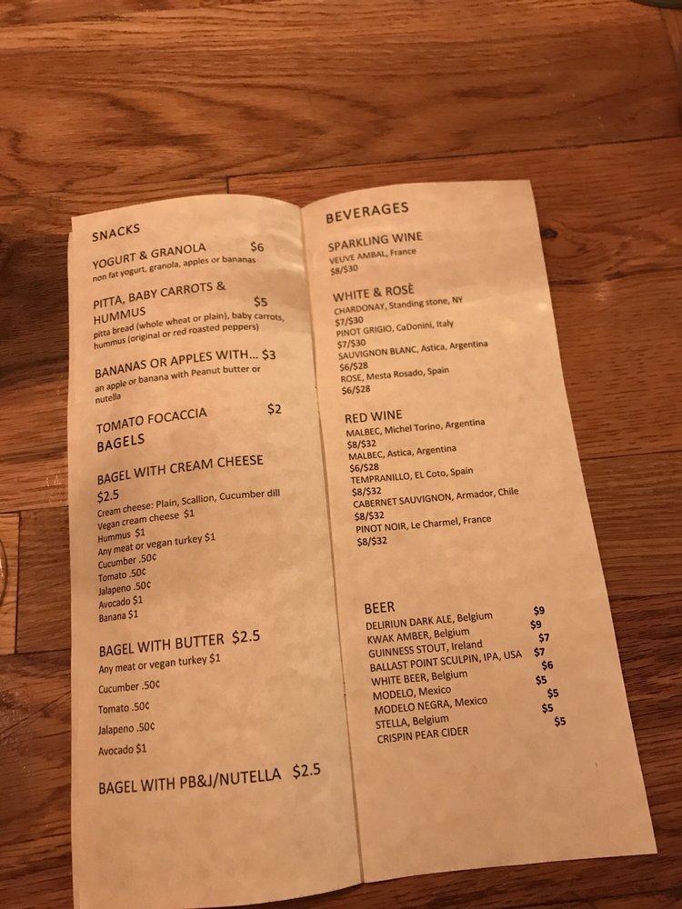 Carta de House Party Cafe & Lounge, Nueva York