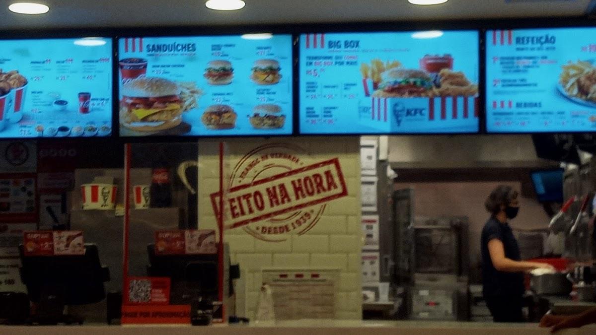 Menu at KFC restaurant, Nova Iguaçu, Av. Gov. Roberto Silveira