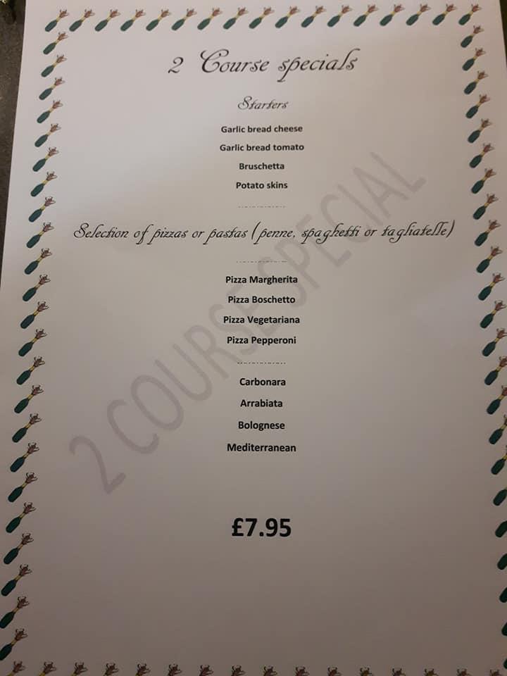 Menu at La Casetta Italian & Mediterranean Cuisine restaurant, Whitley Bay