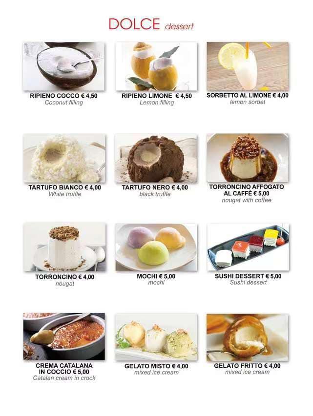 Menu da Yoji Sushi Ristorante, Paratico