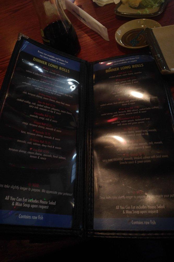 Menu at Sushi Pier Tahoe restaurant, Stateline