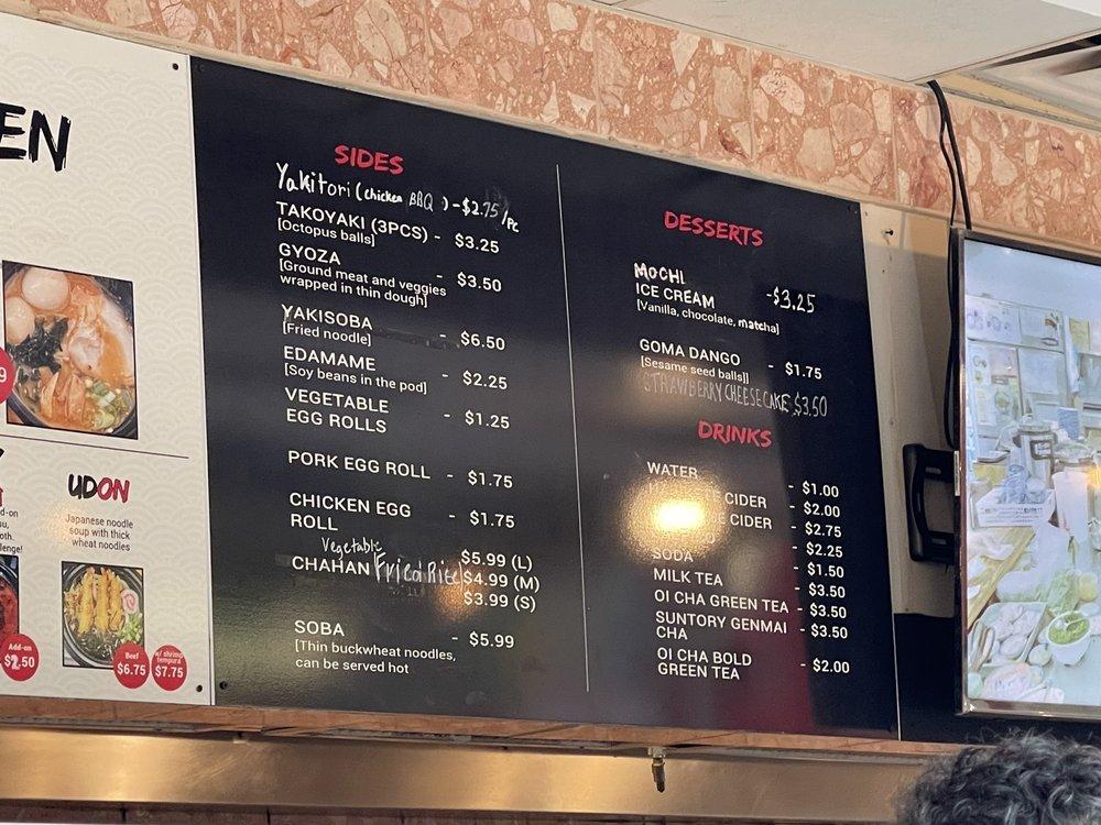 Menu at Bell Tokyo, Belton