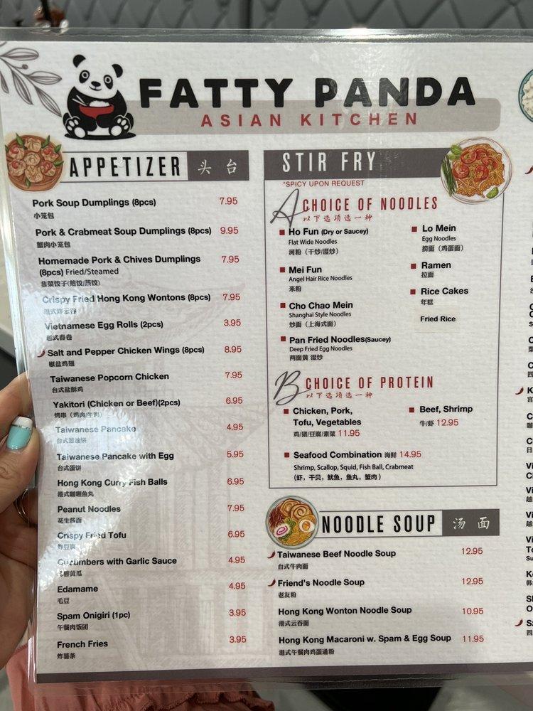 Menu at Sharetea Fatty Panda restaurant, Maple Glen