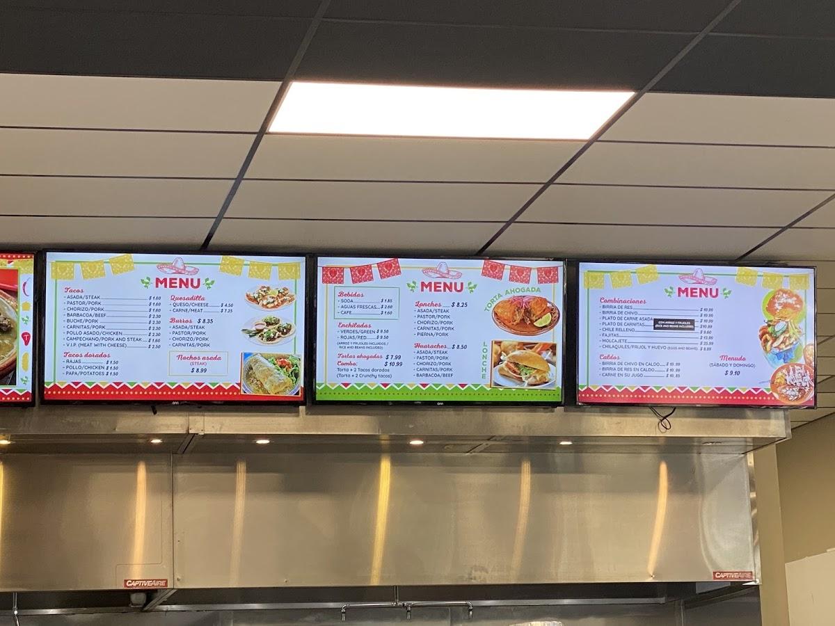 Menu at Mi Lindo Guadalajara restaurant, Mapleton