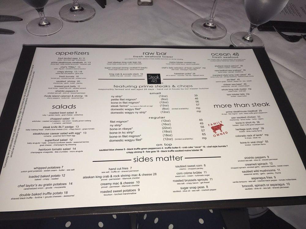 Menu at Steak 48 pub & bar, Houston, Westheimer Rd