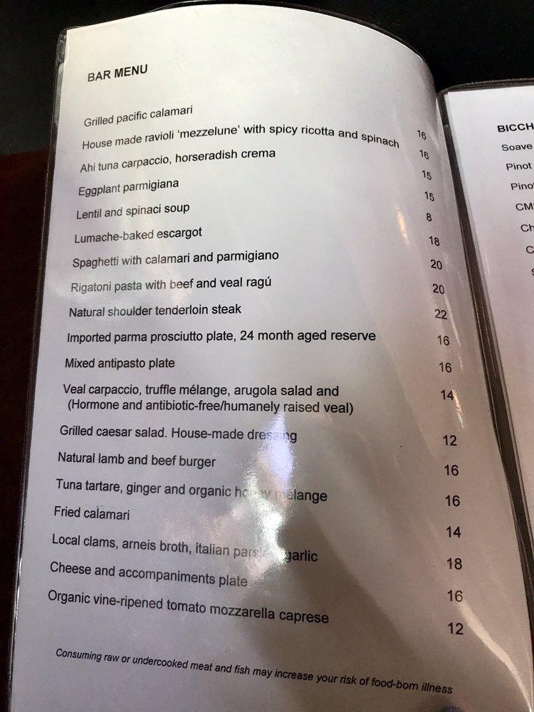Menu at Barolo Ristorante, Seattle