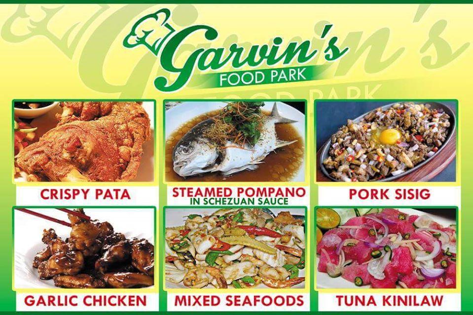 Menu at Garvin's foodpark restaurant, Tacurong City