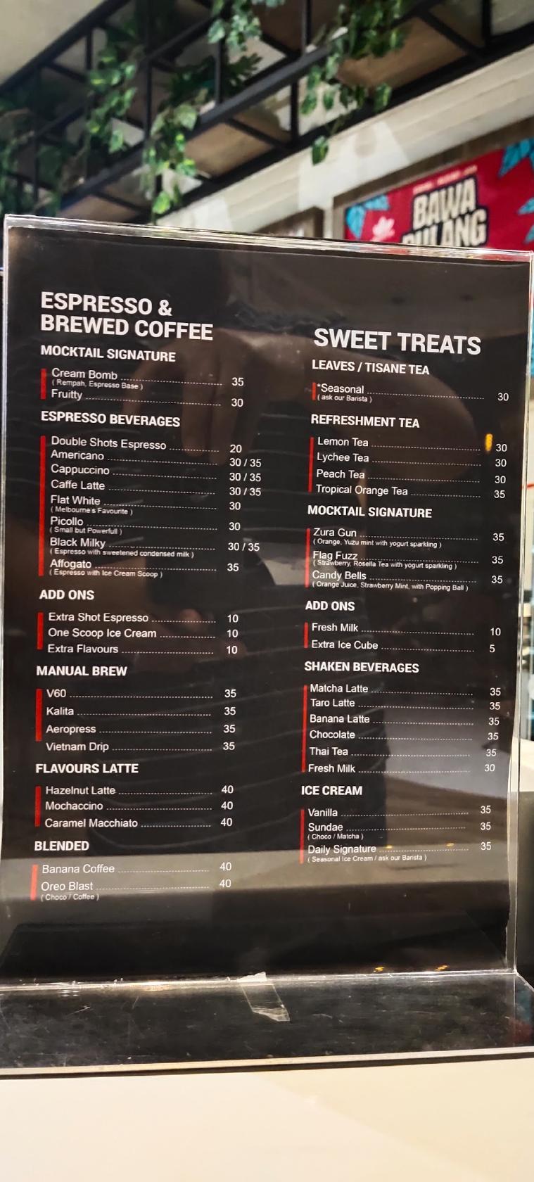 Menu at Muyen Coffee and Roastery Tebet cafe, South Jakarta, Jl. Tebet Raya No.76