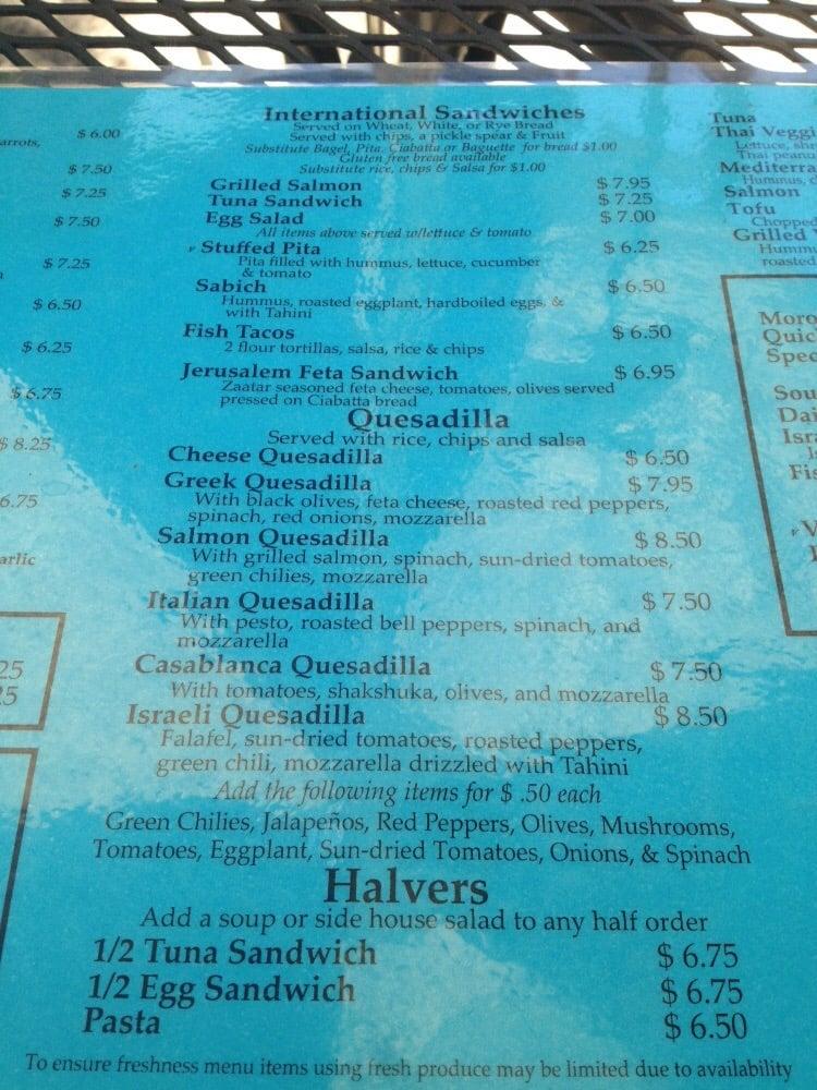Menu at OY Vey Cafe, Tucson, E 2nd St